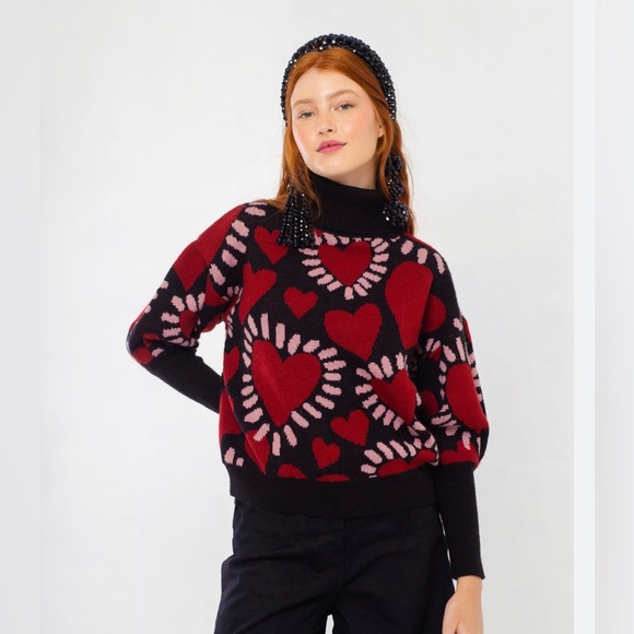 FARM Rio | Sweaters | Farm Rio Heart Sweater | Poshmark
